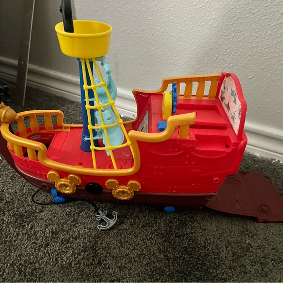 Disney | Toys | Mickey Mouse Disney Red And Yellow Pirate Ship Toy ...
